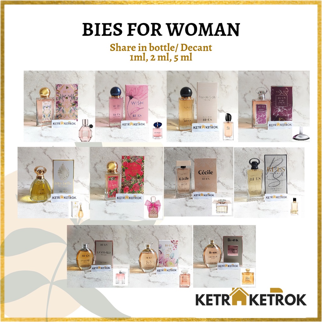 Jual Decant Share Perfume BIES Cecile / Tres Belle / Intense / I Just ...