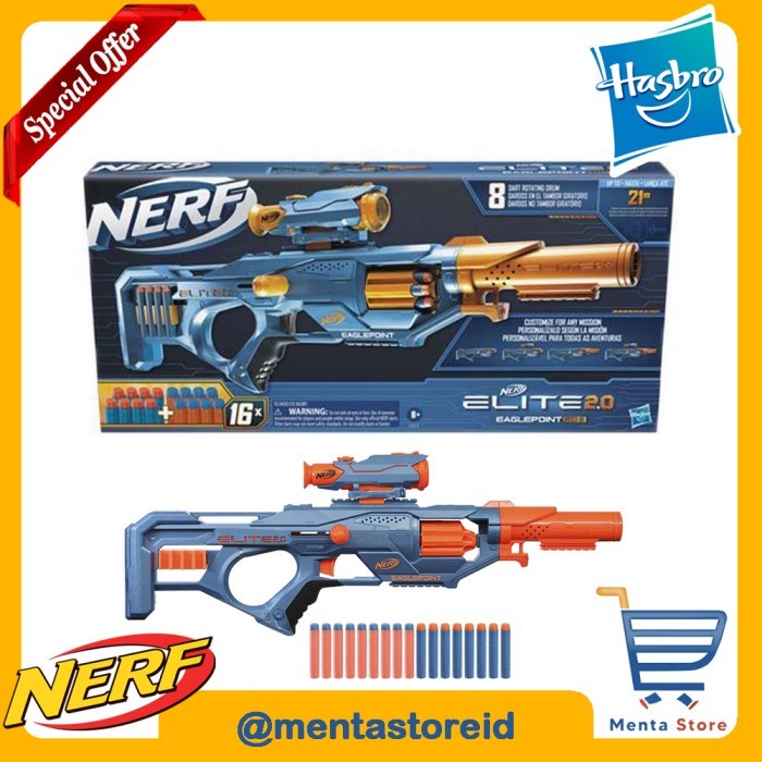 Jual NERF Elite 2.0 Eaglepoint RD-8 Blaster Detachable Scope Barrel ...