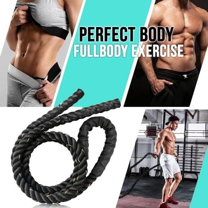 Jual Battle Jump Rope/Weighted Skipping Rope/Heavy Rope 2,8 Meter ...