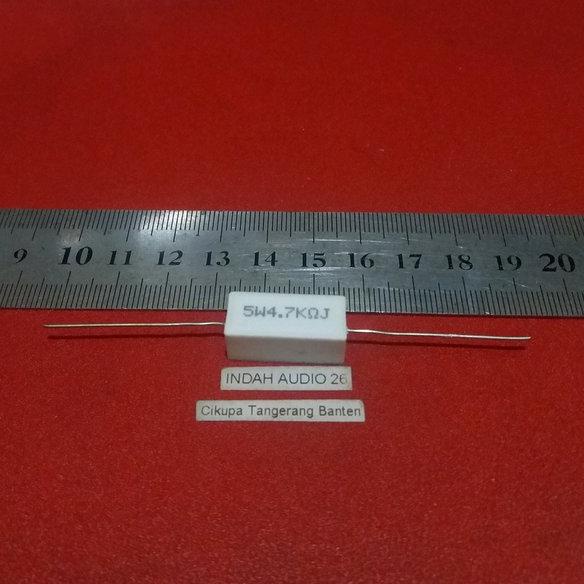 Jual taiwan 4k7 5watt 4k7 5 persen 4k7 5W resistor kapur 4.7k ohm kaki tebal lemas tembaga 5 W ...
