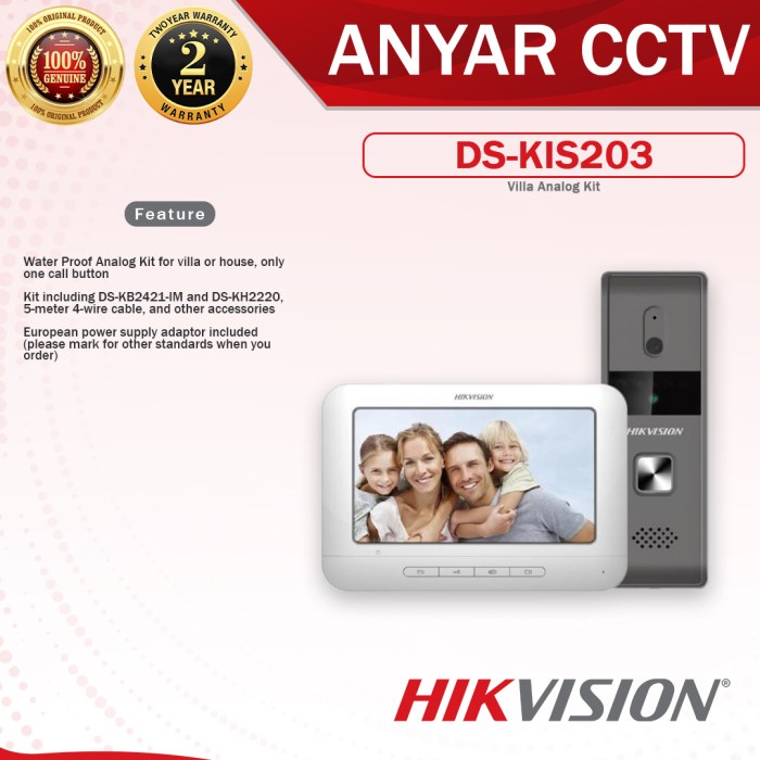 Jual HIKVISION ACCESS VIDEO DOOR PHONE INTERCOM DS-KIS203 / ORIGINAL | Shopee Indonesia
