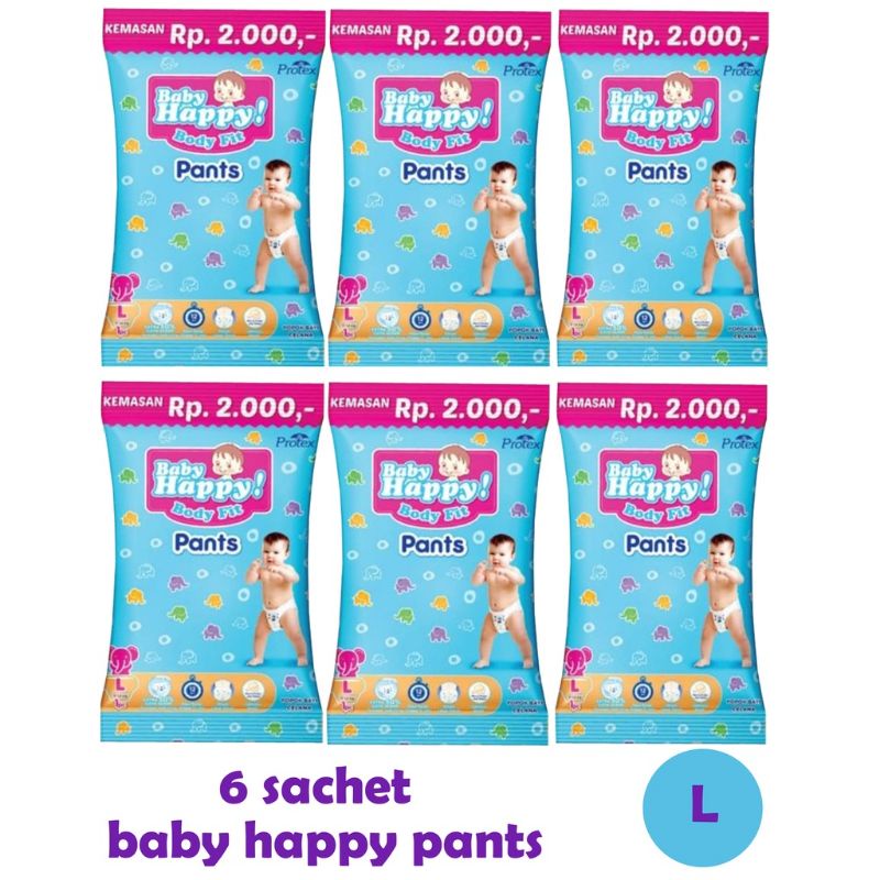Jual BABY HAPPY (1 RENCENG = ISI 6 SACHET) | Shopee Indonesia
