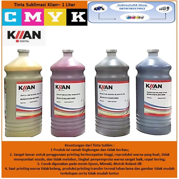 Jual CODE0B5 Tinta Sublim / Sublimasi Kiian Italia ( Biasa ) - 1 Liter ...