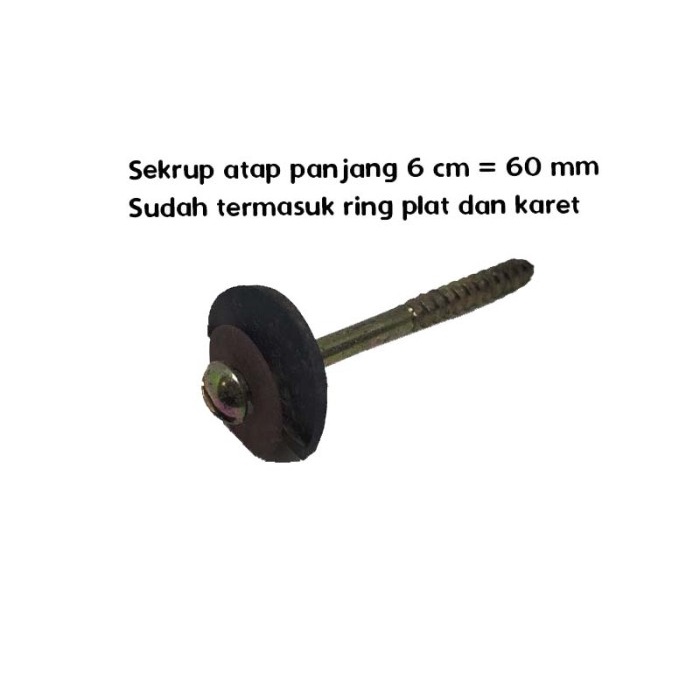 Jual Sekrup Sekerup Skrup Atap Asbes Kanopi Panjang 6 cm 60 mm Ring ...