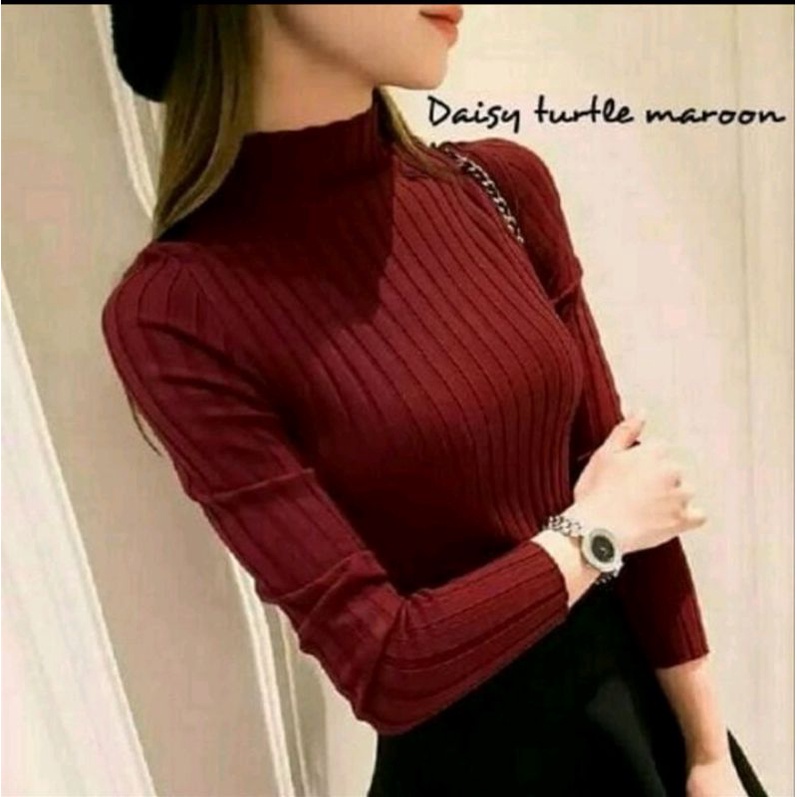 Jual inner rajut aisha hijab baju daleman turtleneck knit manset DAYSIY ...
