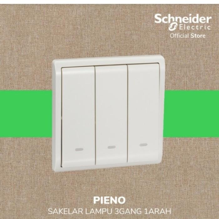 Jual Schneider Pieno Putih Triple 3 Gang 1 Way Switch (E8233L1F_We_G3 ...