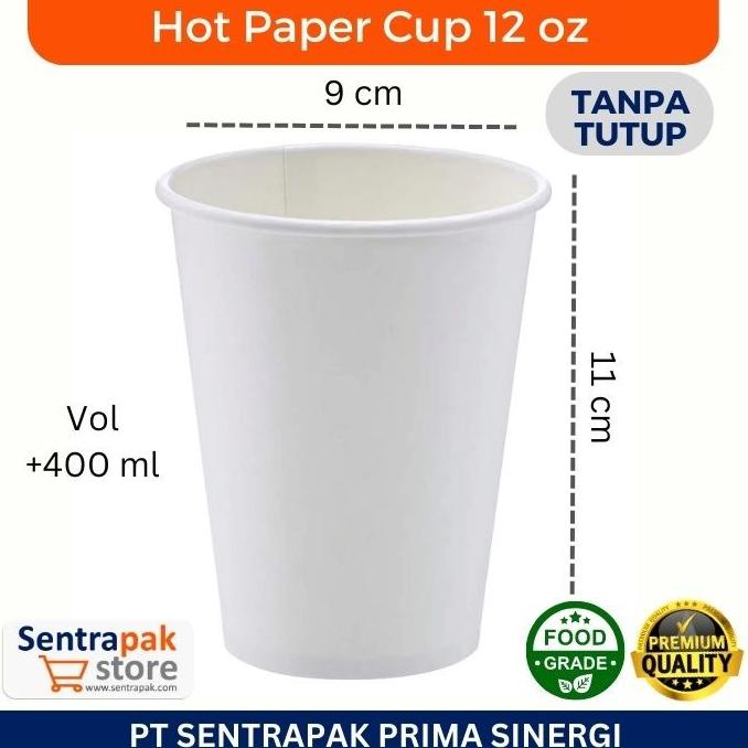 Jual ~~~~~] Paper Cup 12 oz - Hot Paper Cup 12 oz - Gelas Kertas Kopi Tahan Panas | Shopee Indonesia