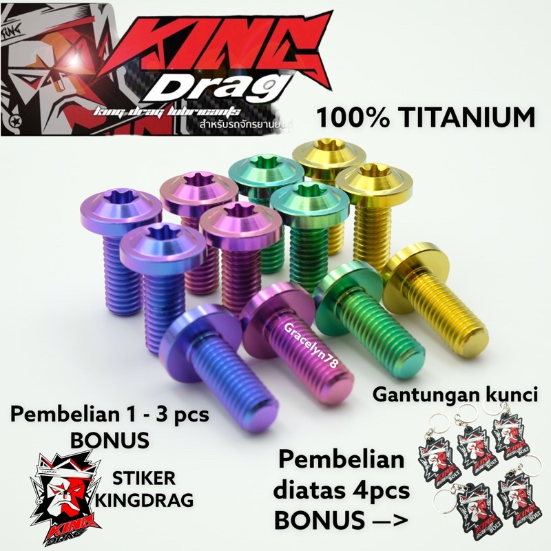 Jual Baut Titanium Bolt Piringan M Disc Satuan Bisa Untuk Semua Motor ...
