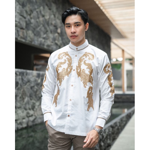 Jual Kemeja Bordir Pria NUC.ID Hamdan 03 (Putih) | Shopee Indonesia