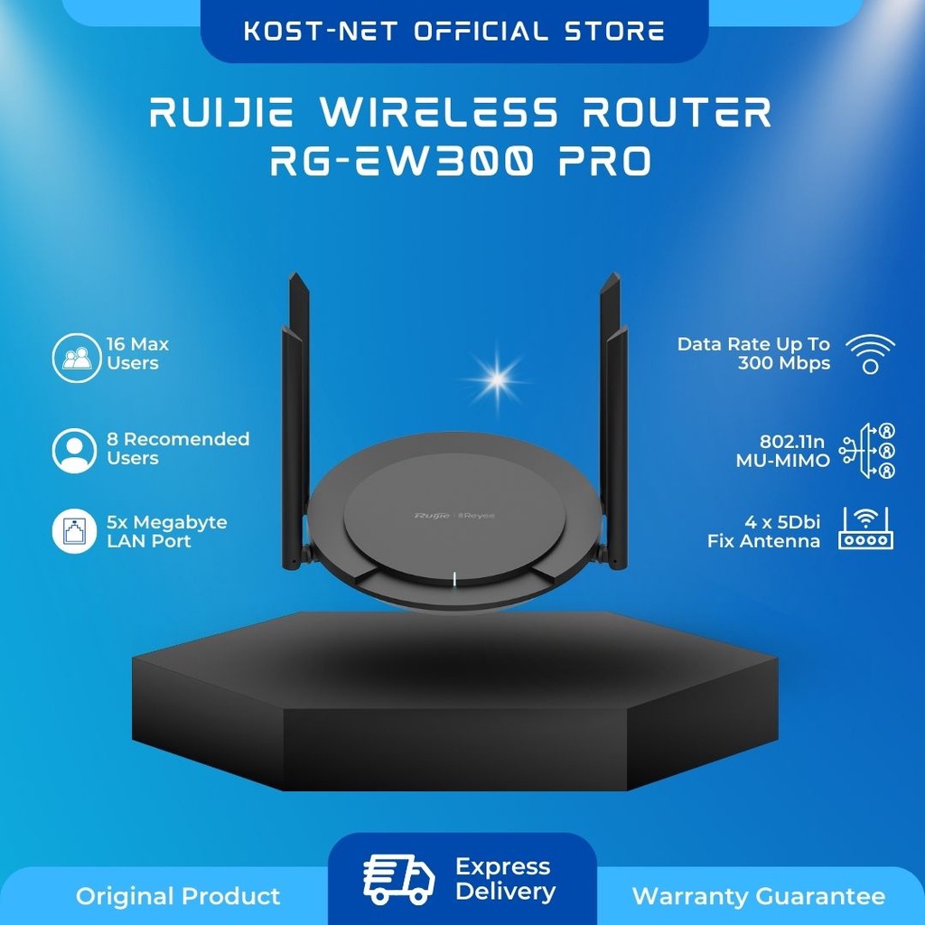 Jual Ruijie Wireless Router RG-EW300 PRO Smart Router | Shopee Indonesia