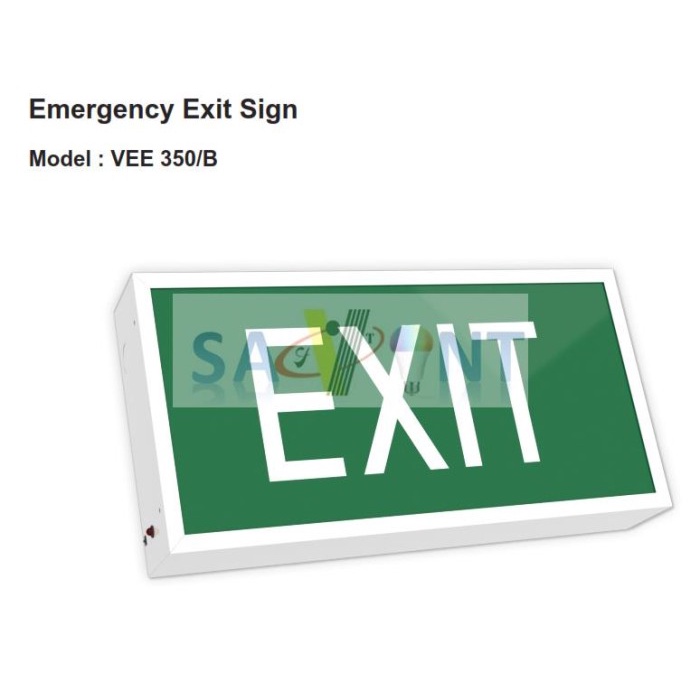Jual EXIT BOX VEE 350/B - EMERGENCY EXIT SIGN | Shopee Indonesia