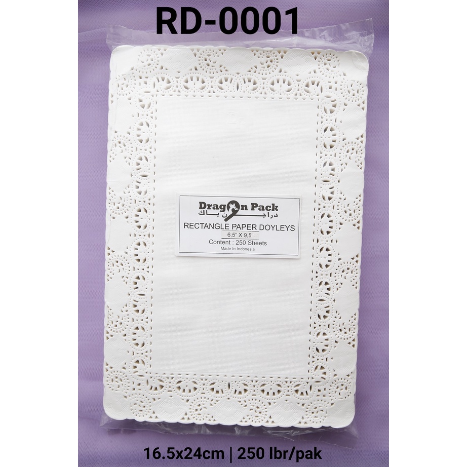 Jual RD-0001 Paper doyleys alas kue kertas renda persegi panjang 6.5x9 ...