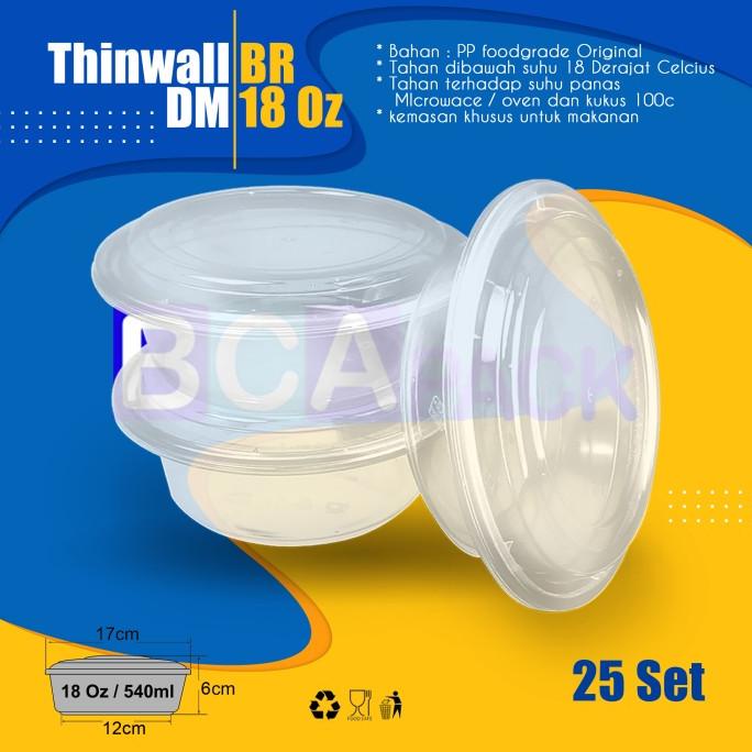 Jual THINWALL MANGKOK BOWL 18 OZ - 540ML - FOOD GRADE - ISI 25 PCS | Shopee Indonesia
