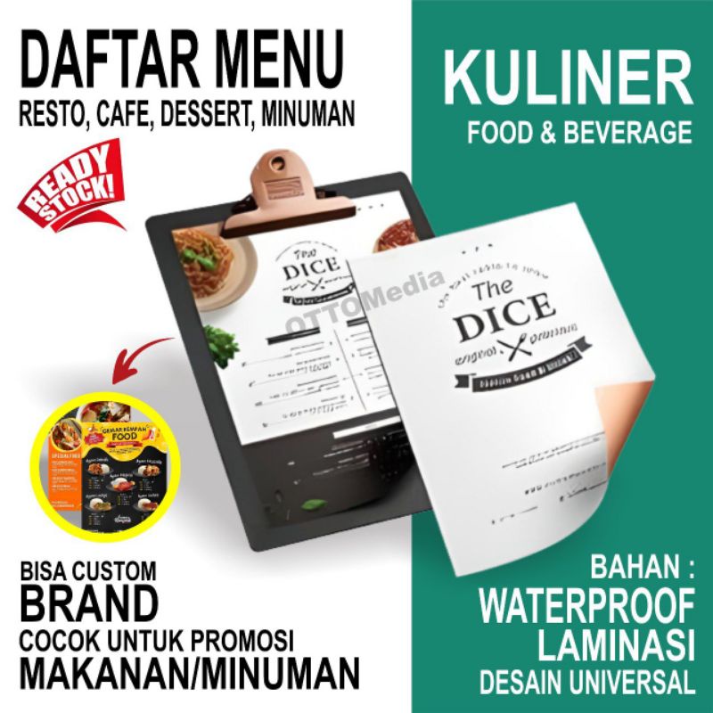 Jual CETAK DAFTAR MENU RESTO/CAFE/RUMAH MAKAN/KULINER CUSTOM MURAH ...