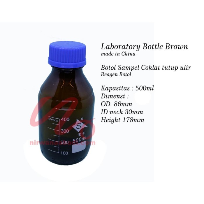 Jual Botol Sampel Coklat 500ml RRC Lab Bottle Amber Reagen | Shopee ...