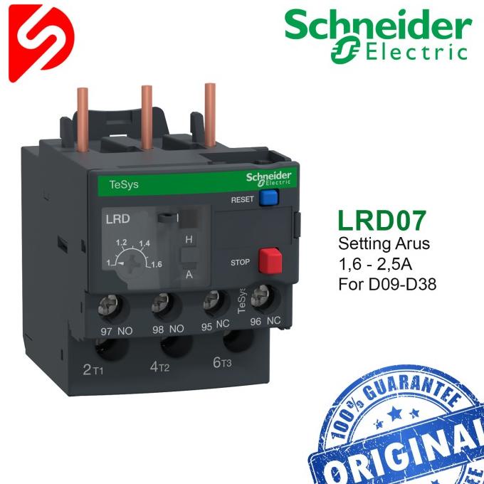Jual Komponen Listrik Thermal Overload Relay Lrd07 1,6-2,5A Termal ...