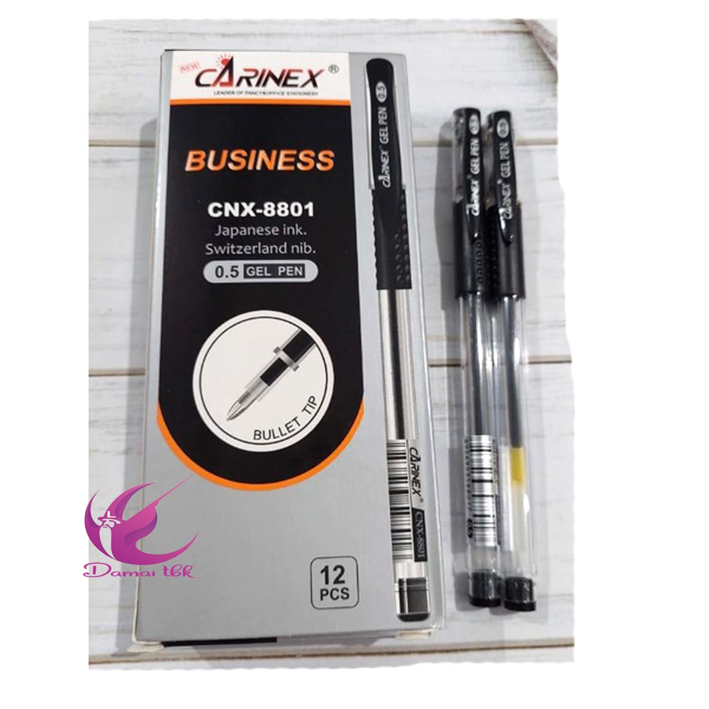 Jual 12pc Bulpen gel Carinex CNX-8801/ mata pena 0.5mm | Shopee Indonesia