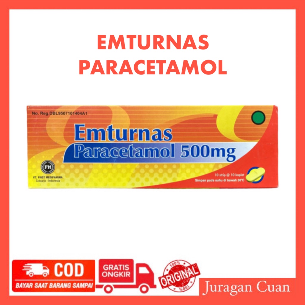 Jual EMTURNAS 500 MG OBAT PENURUN PANAS DEMAM 1 STRIP ISI 10 TABLET ...
