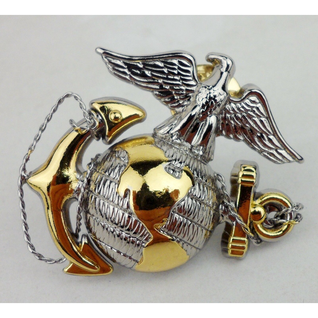 Jual LOGAM USMC OFFICER CAP BADGE US MARINE CAP BADGE PIN-360 Military ...