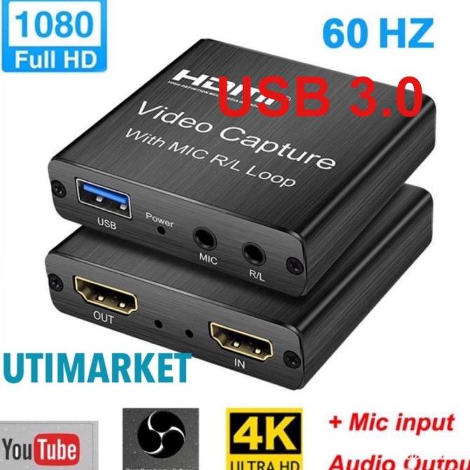 Jual HDMI Video Capture-USB Capture Card Mini 4K 1080p With Mic ...