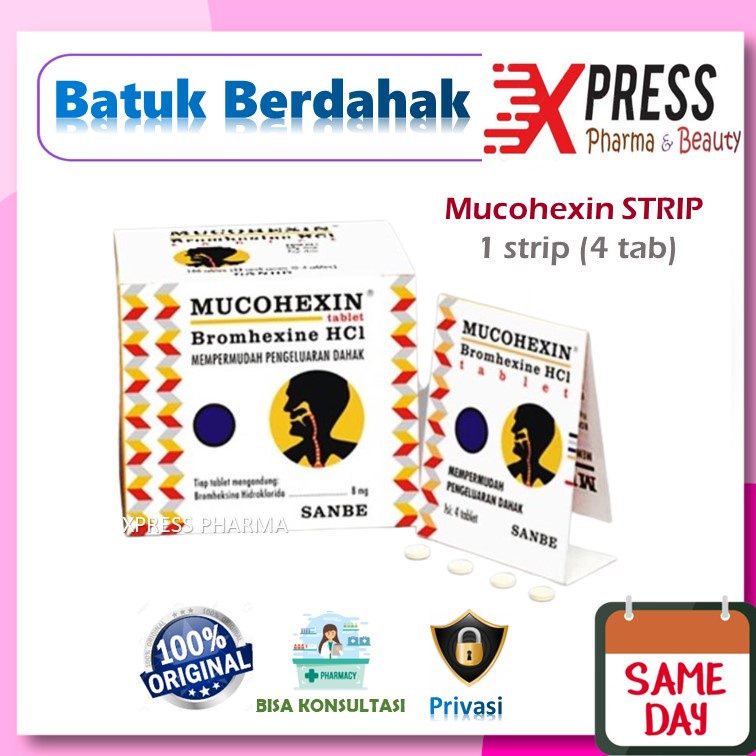 Jual ⚡XPRESS⚡ Mucohexin STRIP isi 4 Tablet Obat Batuk Berdahak Kaplet ...