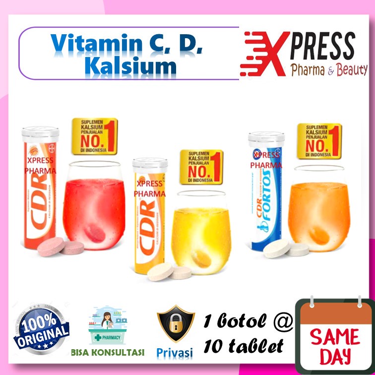 Jual ⚡XPRESS⚡ isi 10 / 15 / 20 CDR Effervescent Suplemen Kalsium fortos ...
