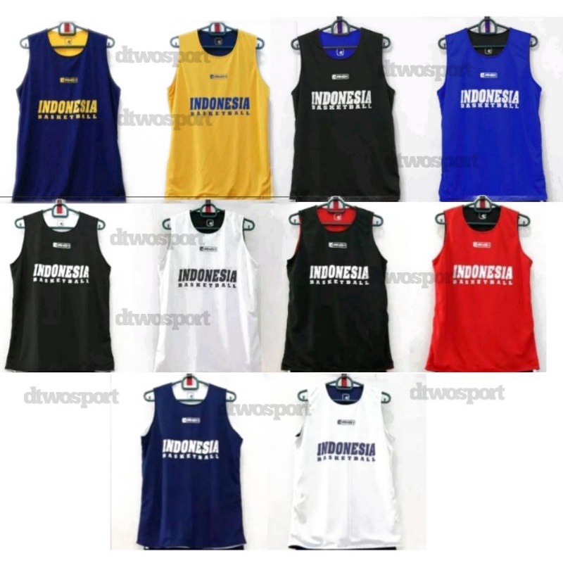 Jual Kaos Jersey Basket INDONESIA BASKETBALL Bolak Balik/ SINGLET 2 ...