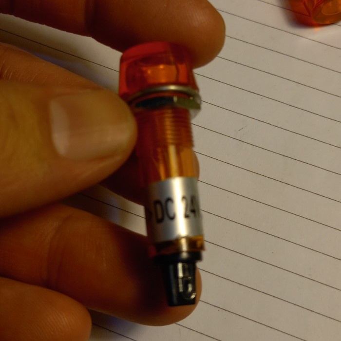 Jual Lampu indikator 24 Volt DC Neon Indicator Lamp Pilot Orange 12mm ...