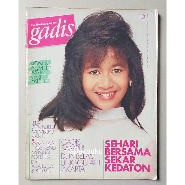 Jual Majalah Gadis 13 April 1989 - Cover GRAJ Nurmagupita / Putri Sri ...