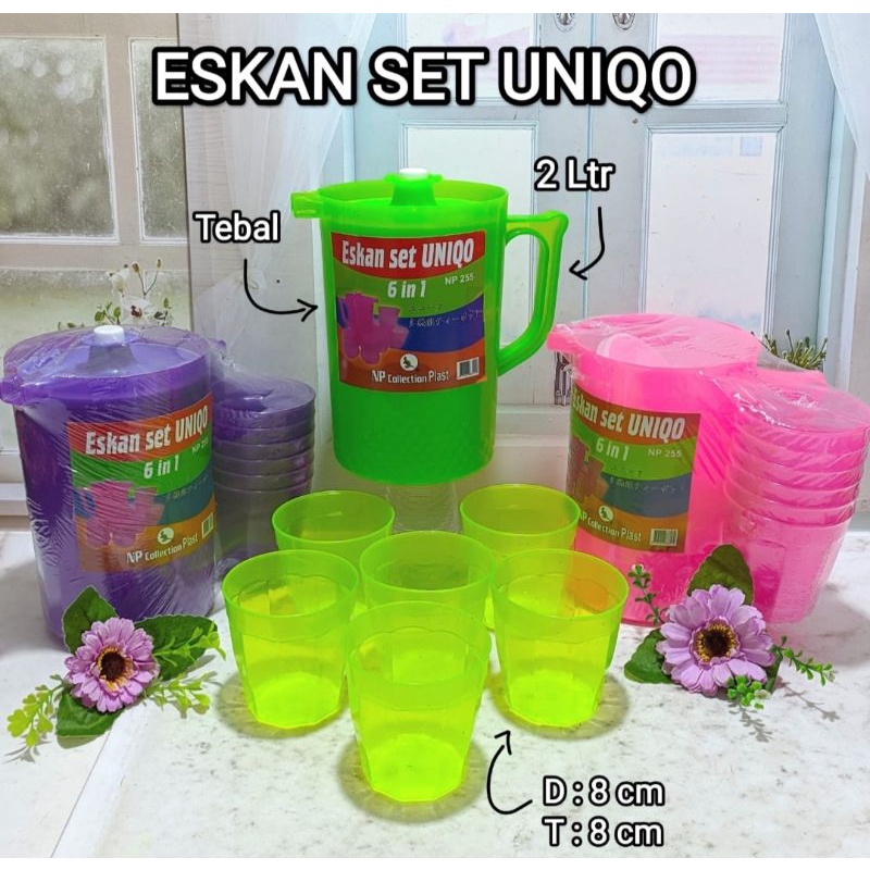 Jual Eskan Set Gelas Uniqo Plastik | Shopee Indonesia