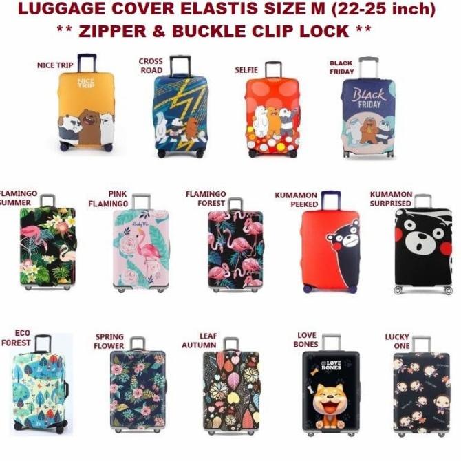 Jual Sarung koper elastis / Luggage cover print premium SIZE M 22 - 24 ...