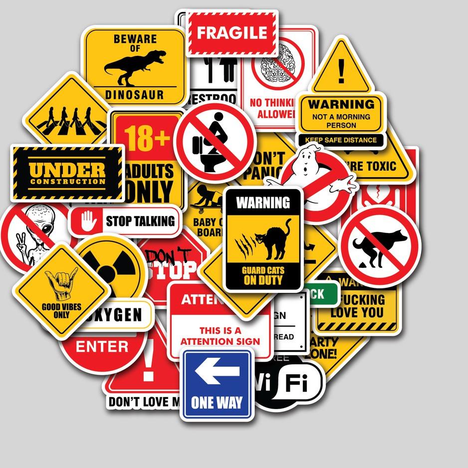 Jual Pesan STICKER PACK FUNNY ROAD SIGNS | STICKER TUMBLR LAPTOP KOPER ...