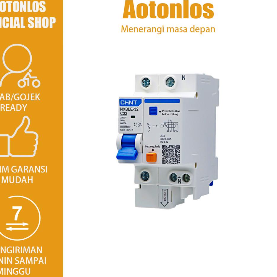 Jual Viral CHINT RCBO + MCB NXBLE-32 1P+N 2P+N 3P+N 6 10 16 20 25 32 40 ...