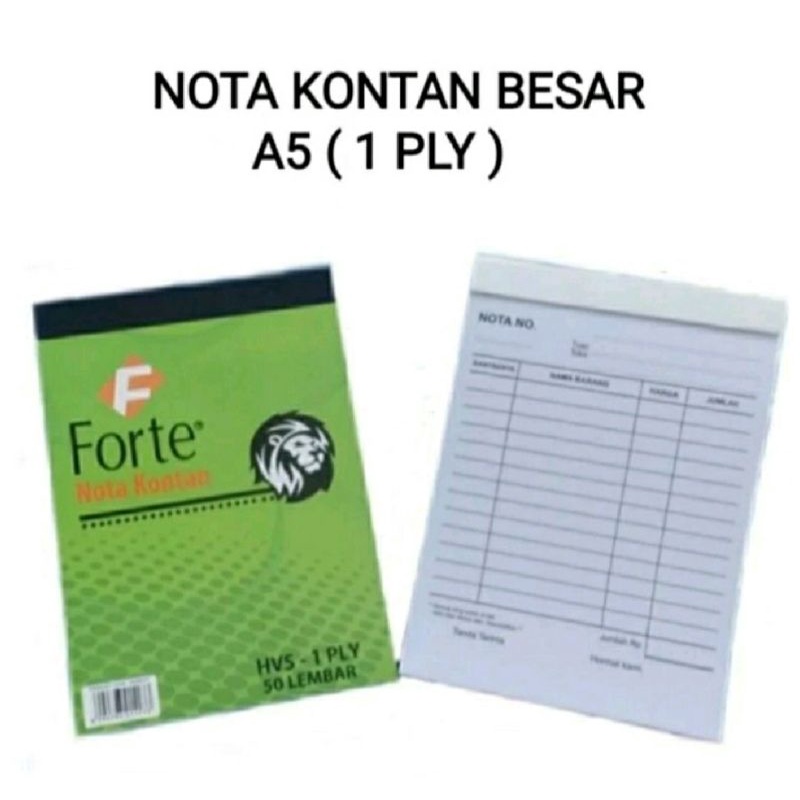 Jual Nota Kontan A5 Forte 1 PLY / Buku Bon Besar 14,8 x 21 cm | Shopee ...