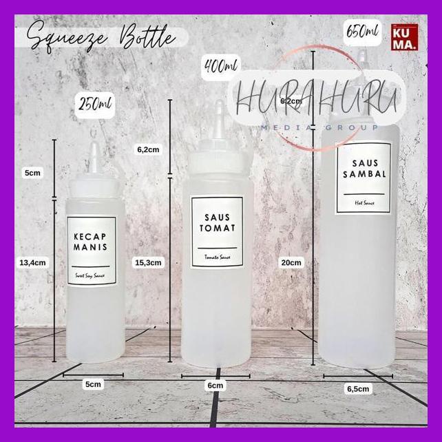 Jual Squeeze Bottle 400Ml Putih Ldpe | Botol Kecap Manis Saus Sambal ...