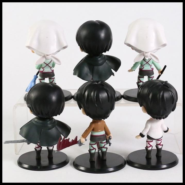 Jual Figure Attack On Titan Eren Yeager Levi Ackerman Set 6 Pcs ...