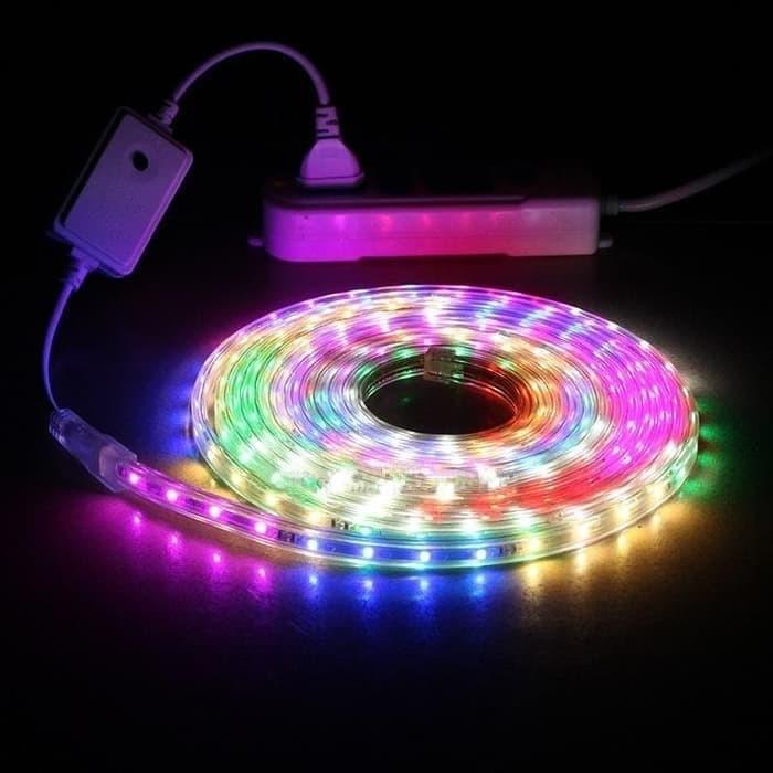 Jual Lampu led strip RGB warna warni 3528 220V - Lampu Selang RGB Led ...