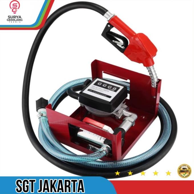Jual Pompa Fuel Transfer Bbm Solar Minyak Set Flowmeter Dc 12V ...