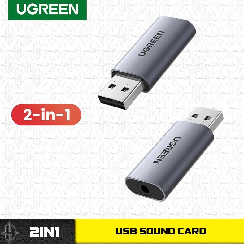 Jual Ugreen 80864 Usb Sound Card External 2In1 To 3.5Mm Audio Adapter ...