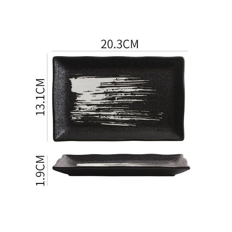 Jual BLACK Series - Japanese Rectangle Sushi Plate / Piring Panjang ...