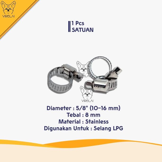 Jual Klem Selang/Hose Clamp ( Ukuran: 5/8";1/2";3/4";7/8") | Shopee ...