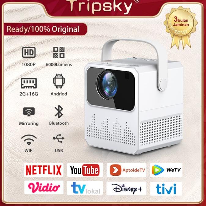 Jual Smart Proyektor Android Wifi Mirroring Hp Projector 120Ansi 6000 ...