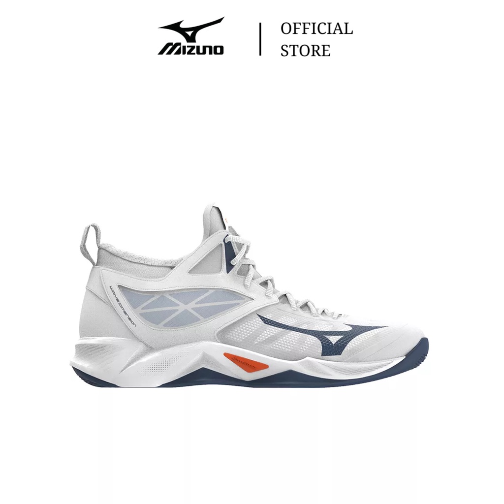 Jual MIZUNO SEPATU VOLLEY WAVE DIMENSION MID WHITE DARK DENIM BLUE ...