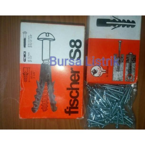 Jual FISCHER S8 + SKRUP ( 1 SET MASING" ISI 100PCS) | Shopee Indonesia