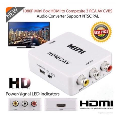 Jual MINI HDMI2AV TV TABUNG HDMI TO AV RCA CONVERTER ADAPTER MINI ...