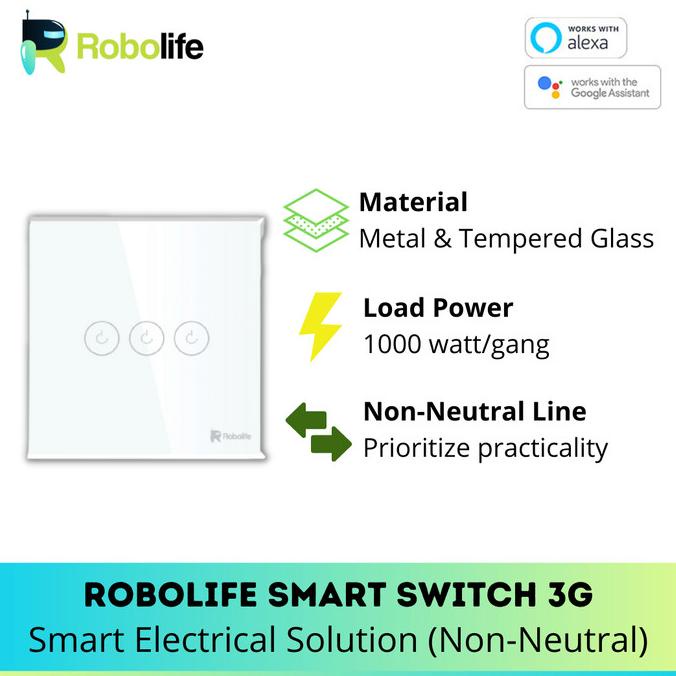 Jual Robolife Smart Switch/ Saklar Pintar 3G Tanpa Kabel Netral # ...