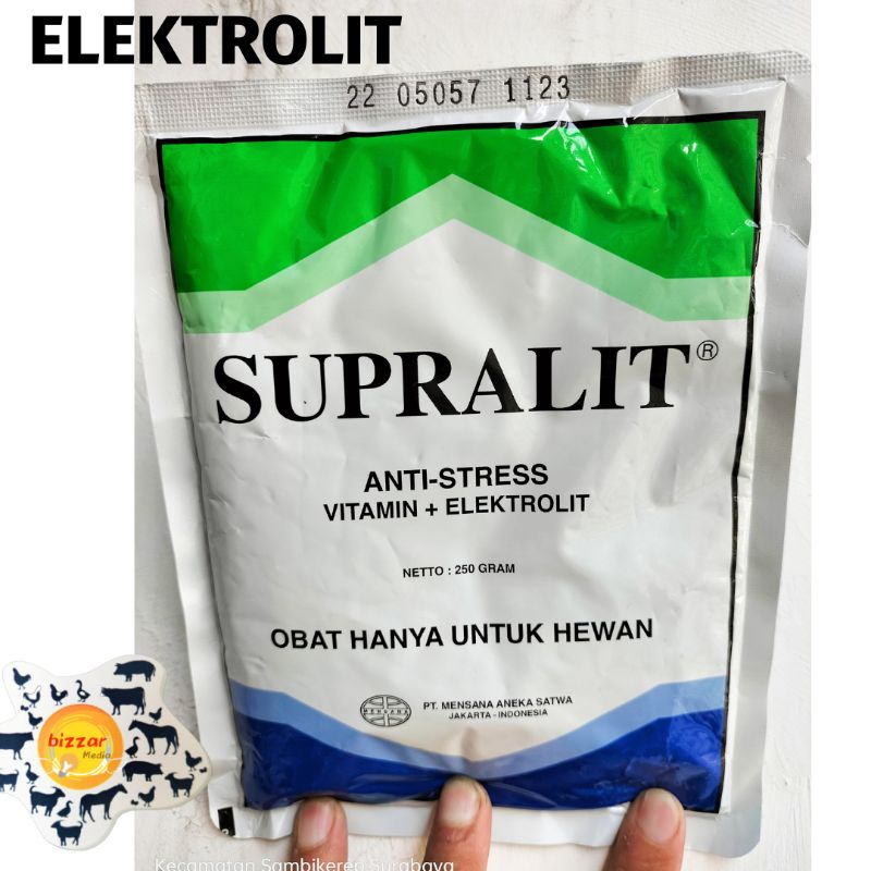 Jual Supralit 250 gram Elektrolit siap pakai plus vitamin A, D3 dan E ...
