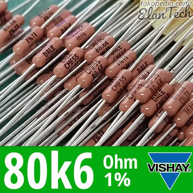 Jual Resistor 80k6 1% Vishay Dale CMF55 80.6k Subs 80k Ohm 0.25W ...