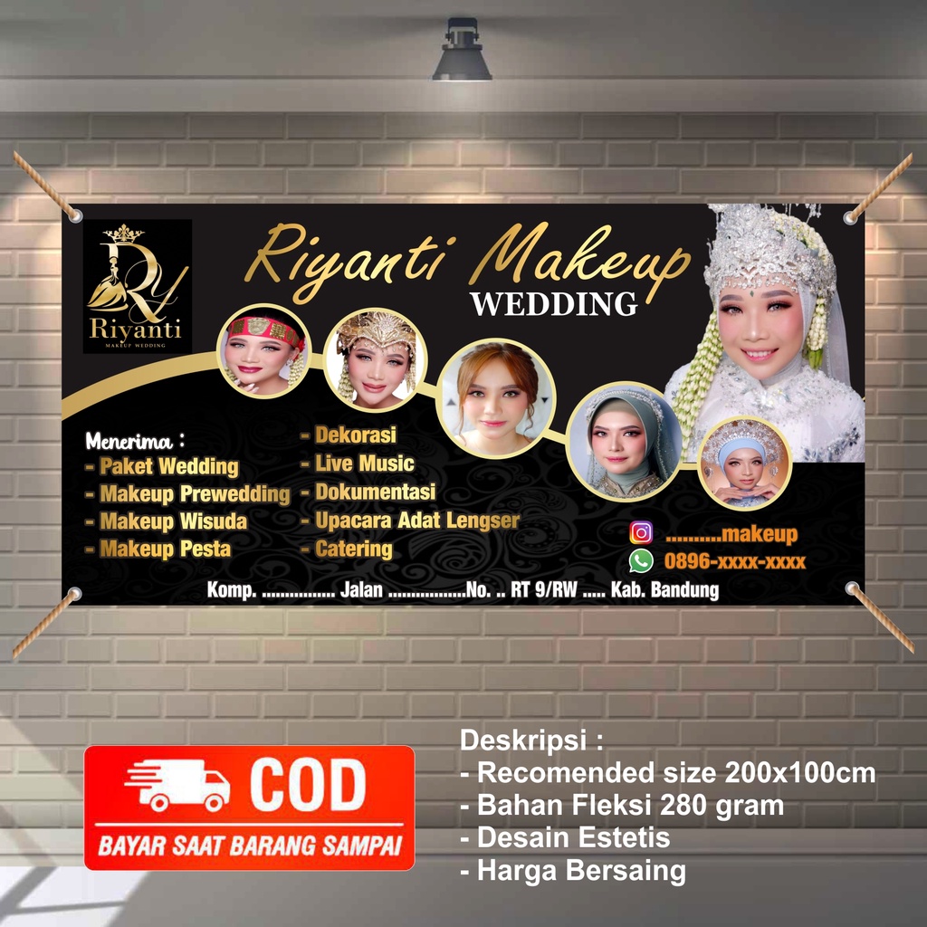 Jual spanduk banner salon kecantikan event organizer pra wedding day ...