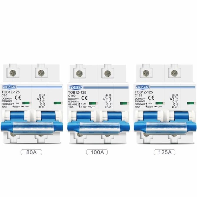 Jual MCB DC 2P 600V 80A 100A 125A TOMZN circuit breaker PV solar panel ...
